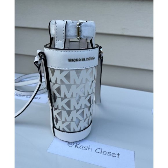 Michael Kors | Bags | Michael Kors Water Bottle Crossbody Holder Mk Giftable Optic White | Poshmark